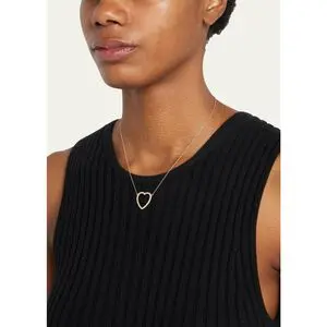 JENNIFER MEYER Large Open Heart Necklace - Emerald