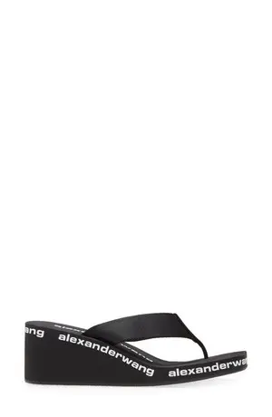 Alexander Wang Wedge Thong Sandals - 001 Black