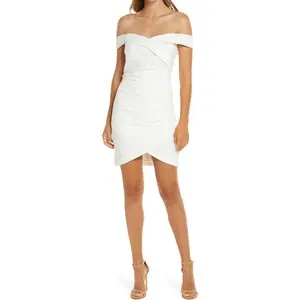 LAVISH ALICE Off-the-shoulder Mini Wrap Dress