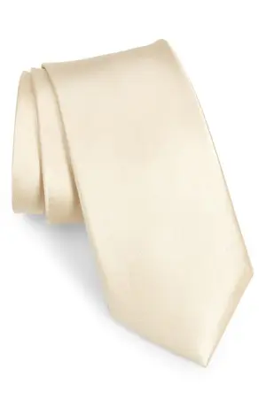 Nordstrom Nordstrom Solid Silk Neck Tie Champagne