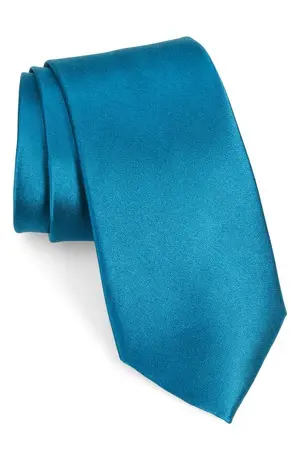 Nordstrom Nordstrom Solid Silk Neck Tie Teal