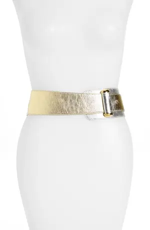 RAINA BELTS Raina Vixen Leather Belt Metallic Silver/ Gold