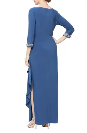 Alex Evenings Jeweled Cuff Column Gown