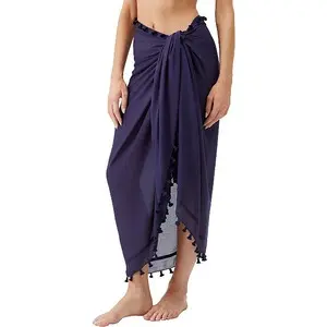 Melissa Odabash Tassel Cover-Up Pareo Navy