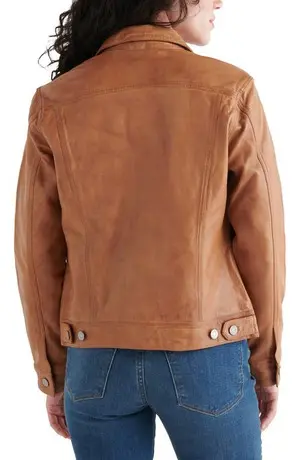 Lucky Brand Leather Trucker Jacket