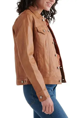 Lucky Brand Leather Trucker Jacket
