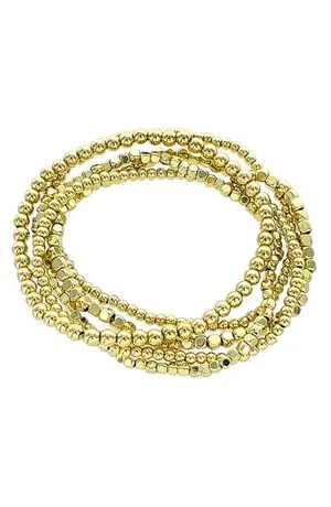 PANACEA Panacea Set Of 5 Beaded Stretch Bracelets