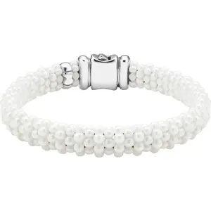 Lagos Ceramic Caviar Beaded Bracelet - White Caviar