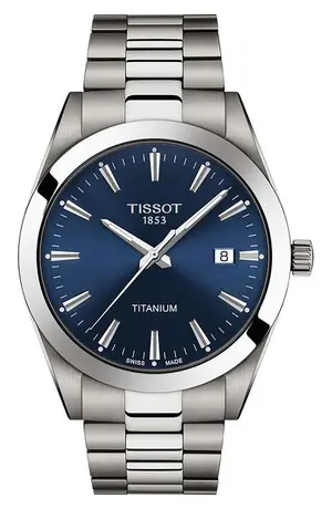 TISSOT Gentleman Titanium Bracelet Watch - Blue