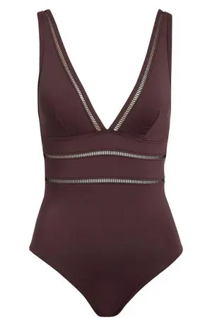 SEA LEVEL Spliced Plunge One-piece - Cocoa