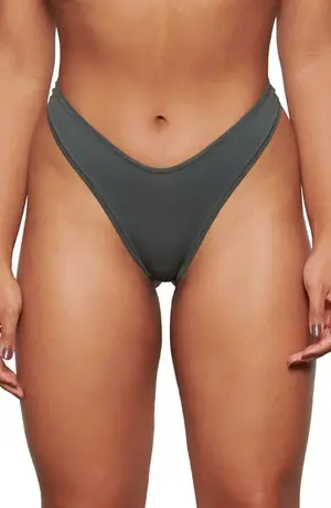 SKIMS Cotton Stretch Jersey Dipped Thong Deep Sea