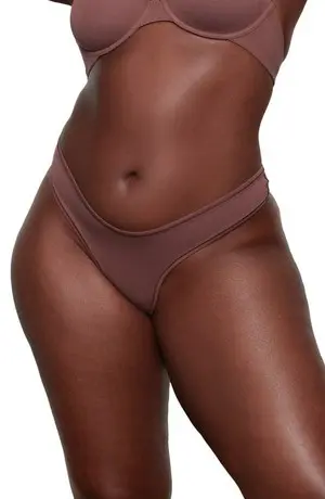 SKIMS Cotton Stretch Jersey Dipped Thong Garnet