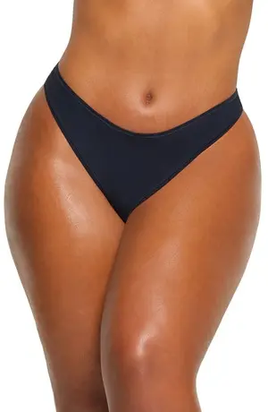 SKIMS Cotton Stretch Jersey Dipped Thong Navy