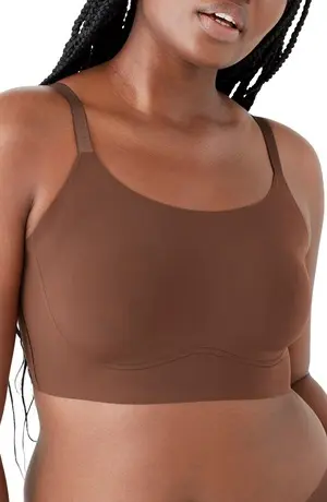 TRUE & CO True Body Lift Scoop Neck Bra Chestnut