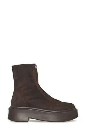 THE ROW Zip Platform Bootie - Dbr Dark Brown