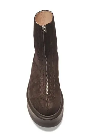 THE ROW Zip Platform Bootie - Dbr Dark Brown