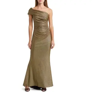 Eliza J One-Shoulder Glitter Mermaid Gown Bgd