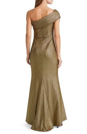 Eliza J One-shoulder Glitter Mermaid Gown - Bgd