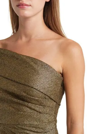 Eliza J One-shoulder Glitter Mermaid Gown - Bgd