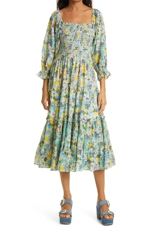 LoveShackFancy Capri Smocked Tiered Dress