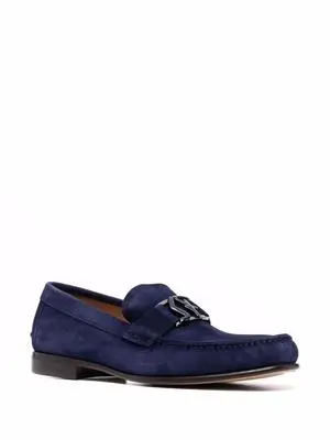 FERRAGAMO Logo-plaque Loafers - Blue