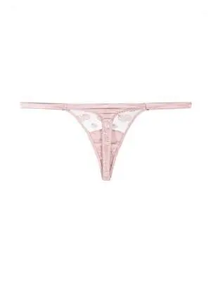 FLEUR OF ENGLAND Valentina Embroidered Tulle Thong