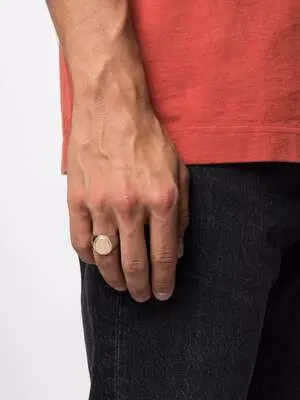 Tom Wood Golden Top Oval Signet Ring - Silver