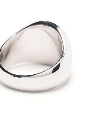 Tom Wood Golden Top Oval Signet Ring - Silver