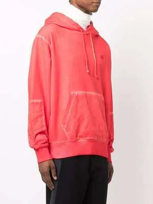 Helmut Lang Embroidered Logo Hoodie - Red