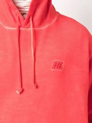 Helmut Lang Embroidered Logo Hoodie - Red