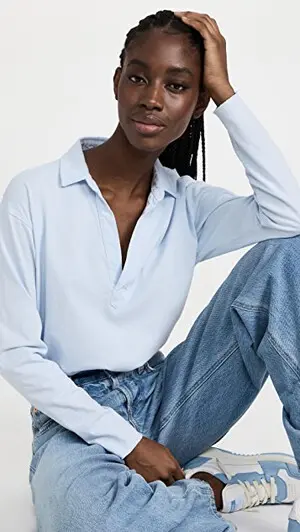 Frank & Eileen Frank & Eileen Popover Henley Tee Shirting Blue