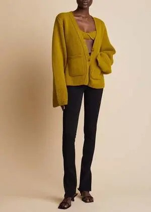 Khaite Scarlet Cashmere Cardigan Absinthe