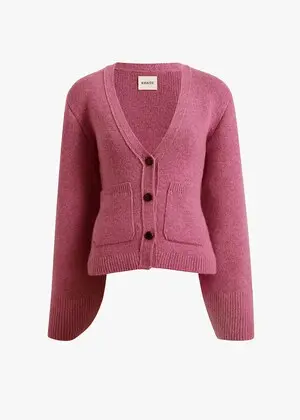 Khaite Scarlet Cashmere Cardigan Amaranth