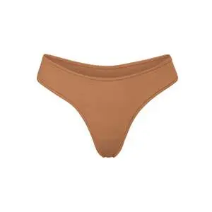 SKIMS Dipped Thong | Green | 2xs | Cotton Jersey Brown