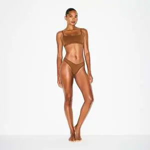 SKIMS Dipped Thong | Green | 2xs | Cotton Jersey Chai