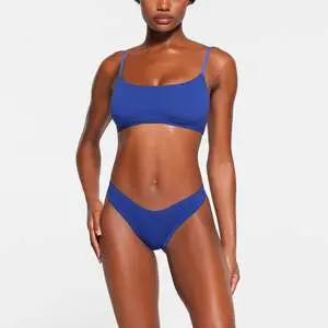 SKIMS Dipped Thong | Green | 2xs | Cotton Jersey Cobalt