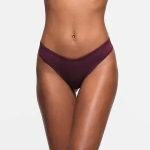 SKIMS Dipped Thong | Green | 2xs | Cotton Jersey Deep Berry