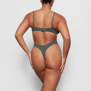 SKIMS Dipped Thong | Green | 2xs | Cotton Jersey Deep Sea