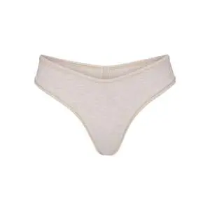 SKIMS Dipped Thong | Green | 2xs | Cotton Jersey Heather Oatmeal