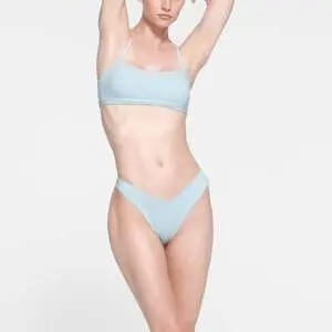 SKIMS Dipped Thong | Green | 2xs | Cotton Jersey Opal