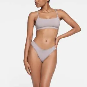 SKIMS Dipped Thong | Green | 2xs | Cotton Jersey Oyster