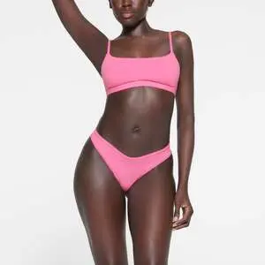 SKIMS Dipped Thong | Green | 2xs | Cotton Jersey Sugar Pink