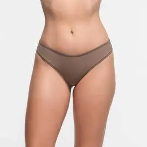 SKIMS Dipped Thong | Green | 2xs | Cotton Jersey Truffle
