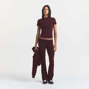 SKIMS Cotton Jersey T-shirt - Currant