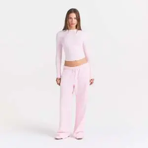 SKIMS Cotton Jersey Long Sleeve T-shirt - Cherry Blossom
