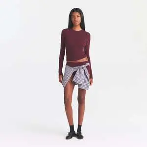 SKIMS Long Sleeve T-Shirt Currant