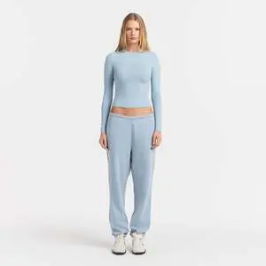 SKIMS Cotton Jersey Long Sleeve T-Shirt Fog