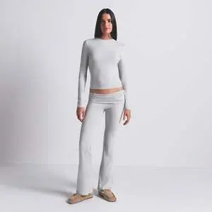 SKIMS Long Sleeve T-shirt - Light Heather Grey