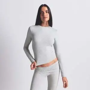 SKIMS Long Sleeve T-shirt - Light Heather Grey