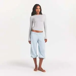 SKIMS SKIMS Cotton Jersey Long Sleeve T-Shirt Light Heather Grey